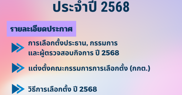 ประกาศ การเลือกตั้งประธาน, กรรมการ และผู้ตรวจสอบกิจการ ประจำปี พ.ศ.2568, ประกาศแต่งตั้งคณะ ...